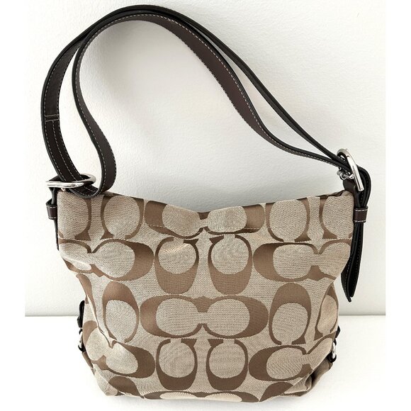 Coach | Bags | Coach F567 Signature Duffle Logo Crossbody Bag Top Zip ...